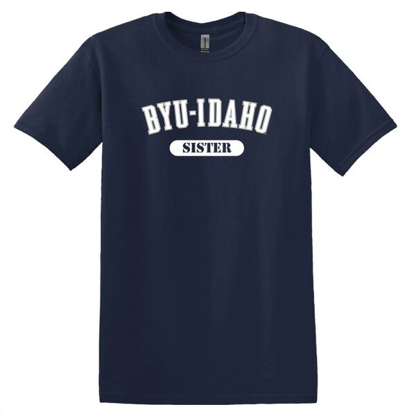 Women's Tee BYU-Idaho Sister Name Drop College House