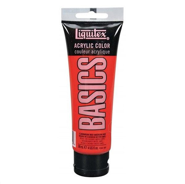 Paint Acrylic Liquitex Basics Cad Red Med. Hue 4 Oz